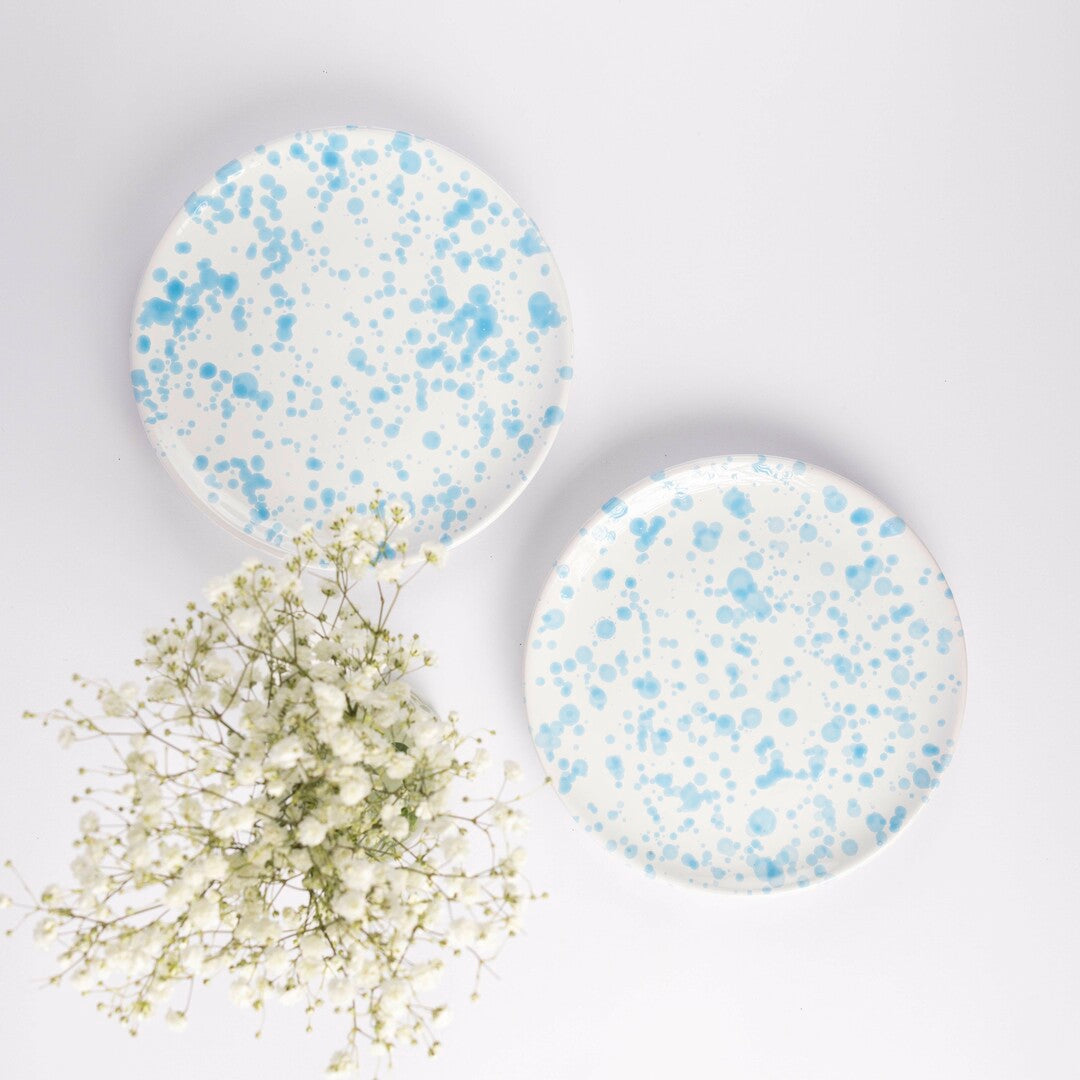 Round Edge Splatter Plate - Light Blue Starter – Hens And Hollyhocks